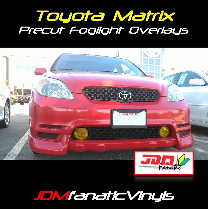 03-08 Toyota Matrix Precut Yellow Fog Light Overlays Tint